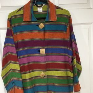Norm Thompson | Jackets & Coats | Norm Thompson Colorful Striped Cotton ...